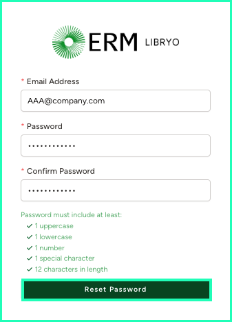 Logging in to the ERM Libryo Platform