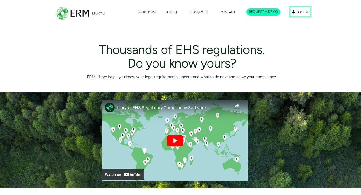 Logging in to the ERM Libryo Platform