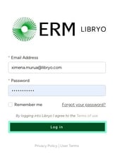 Logging in to the ERM Libryo Platform